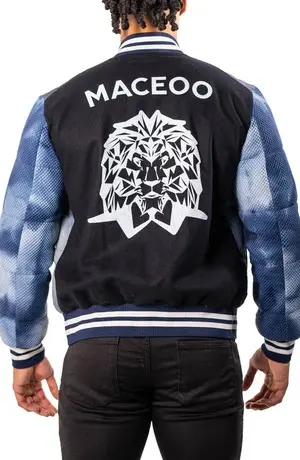 MACEOO Ocean Sky Quilted Bomber Jacket
