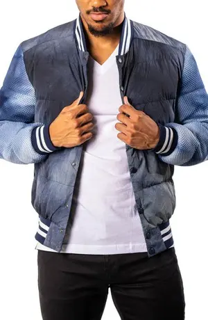 MACEOO Ocean Sky Quilted Bomber Jacket