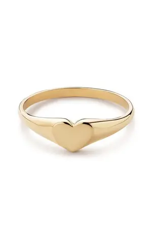 ANA LUISA Solid Yellow Heart Signet Ring