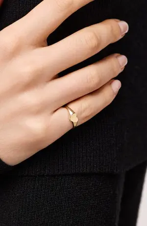 ANA LUISA Solid Yellow Heart Signet Ring