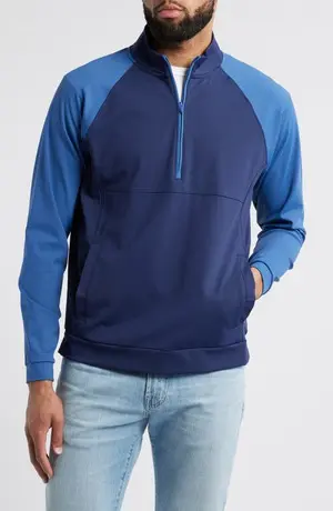 Johnnie-o Armstrong Water Resistant Performance Half Zip Pullover - Navy