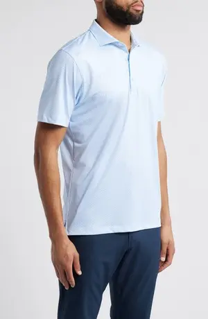 Johnnie-o Hex Geo Print Prep-formance Golf Polo - Seychelles