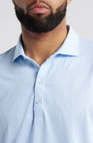 Johnnie-o Hex Geo Print Prep-formance Golf Polo - Seychelles