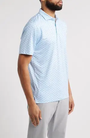 Johnnie-o Nc Time Abstract Print Prep-formance Polo