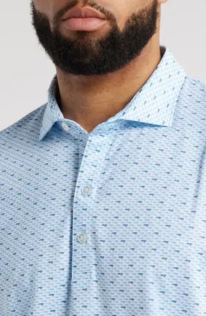 Johnnie-o Nc Time Abstract Print Prep-formance Polo