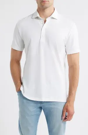 Johnnie-o Idris Top Shelf Heathered Polo - White