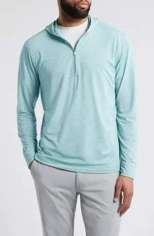 Johnnie-o Welsey Performance Half Zip Hoodie - Green Grass