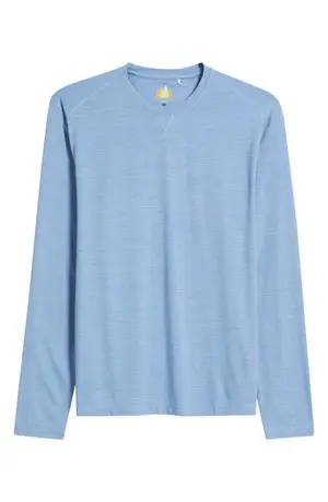 Johnnie-o Basin Long Sleeve Performance T-shirt - Tide