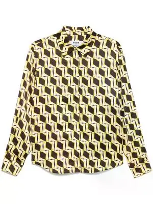 MSGM Geometric-print Shirt