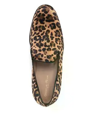 GIANVITO ROSSI Jean Leopard Loafers