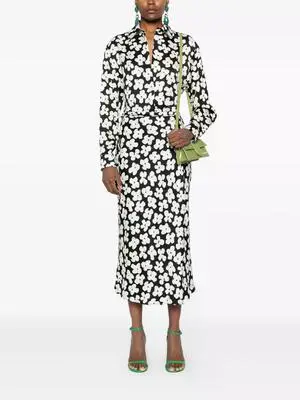 MSGM Floral-print Midi Skirt