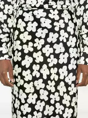 MSGM Floral-print Midi Skirt