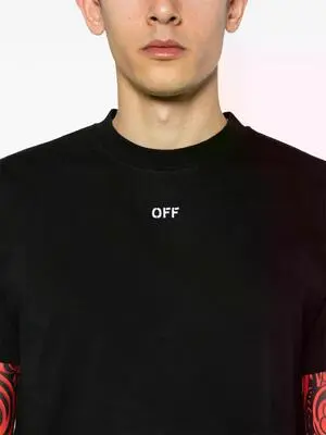 Off-White Embroidered-logo Cotton T-shirt - Black