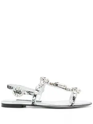 Dolce & Gabbana Crystal-embellished Sandals - Silver