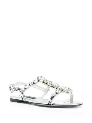 Dolce & Gabbana Crystal-embellished Sandals - Silver