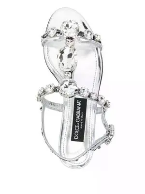Dolce & Gabbana Crystal-embellished Sandals - Silver