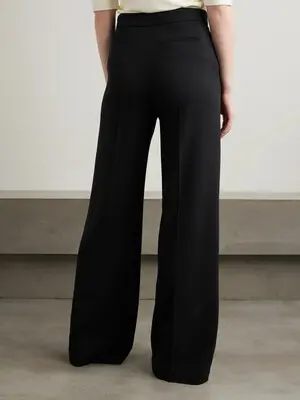 JOSEPH Alane Pleated Cady Wide-leg Pants - Black