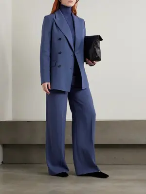 JOSEPH Valery Double-breasted Cady Blazer - Blue