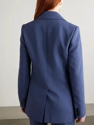 JOSEPH Valery Double-breasted Cady Blazer - Blue