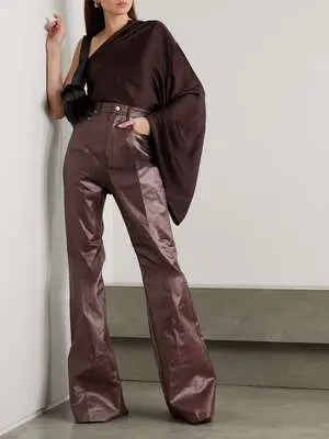 Rick Owens Bolan Coated Flared Jeans