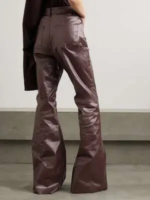 Rick Owens Bolan Coated Flared Jeans