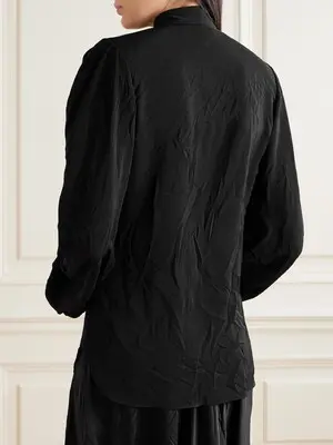 Balenciaga Pussy-bow Crinkled-jersey Shirt