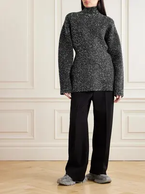 Balenciaga Sequined Knitted Turtleneck Sweater
