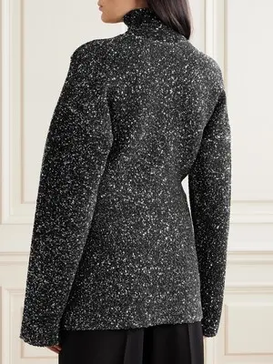 Balenciaga Sequined Knitted Turtleneck Sweater