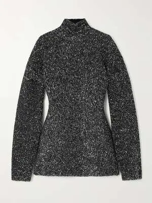Balenciaga Sequined Knitted Turtleneck Sweater