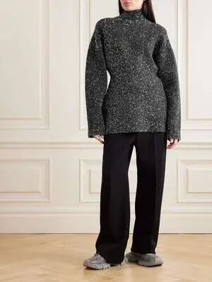 Balenciaga Sequined Knitted Turtleneck Sweater