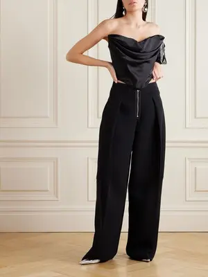 JEAN PAUL GAULTIER Grosgrain-trimmed Pleated Pants