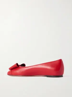 Bally B-bow Embellished Leather Ballet Flats - Red