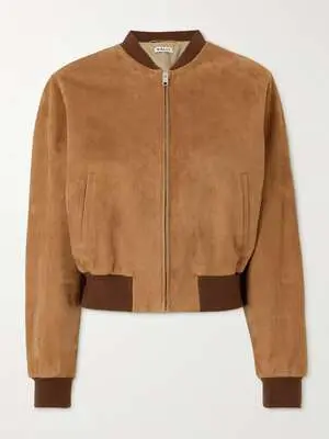 Bally Suede Bomber Jacket - Tan