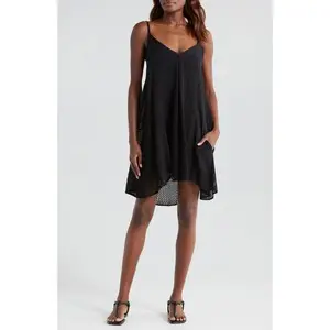 Elan Open Stitch Sleeveless Cover-up Dress - Black