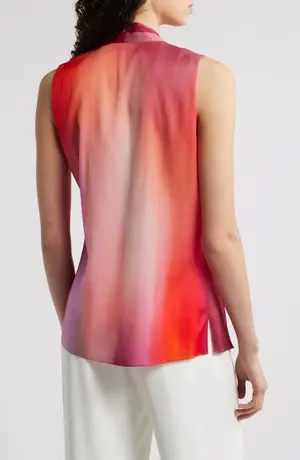 Kobi Halperin Pleated Stretch Silk Top