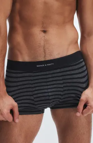 SAVAGE X FENTY Trunks Boxer Briefs - Night Gram Grey/ Black