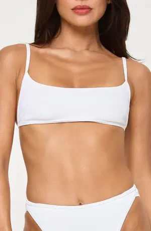 L*Space LSPACE Kourt Rib Bikini Top White