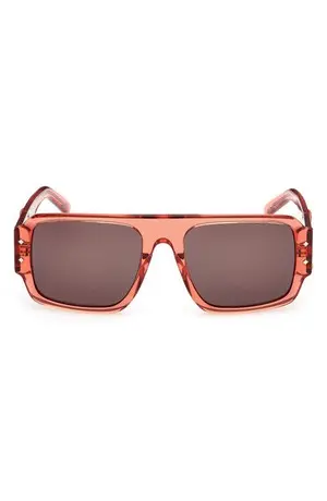 Mcm 55mm Polarized Navigator Sunglasses - Shiny Orange / Brown