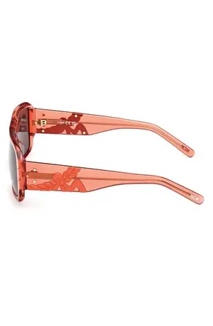 Mcm 55mm Polarized Navigator Sunglasses - Shiny Orange / Brown
