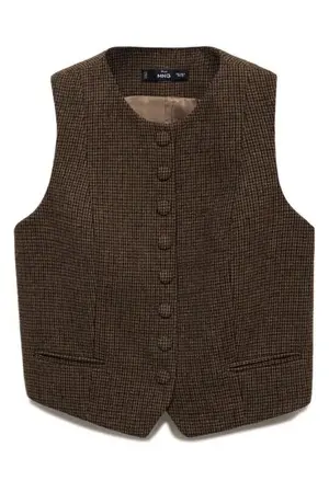 Mango Nimes Microcheck Waistcoat