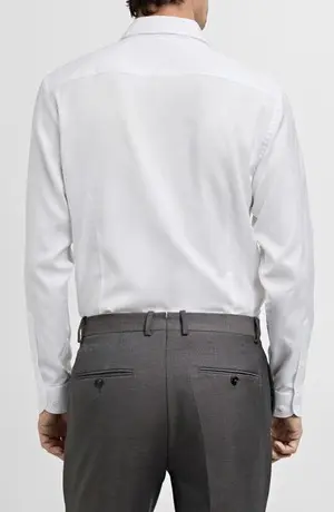 Mango Slim Fit Button-up Shirt - White