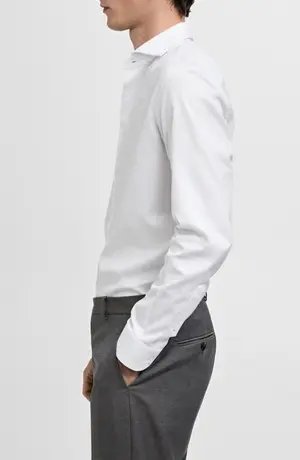 Mango Slim Fit Button-up Shirt - White