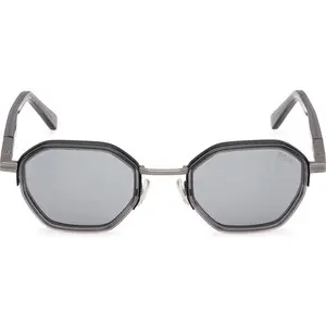 Zegna 50mm Octagon Sunglasses - Grey/ Other / Smoke