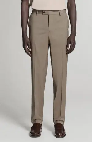Mango Milan Slim Fit Suit Pants - Medium Brown