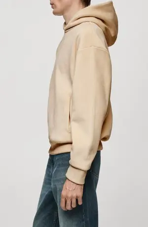 Mango Corduroy Pullover Hoodie - Ecru