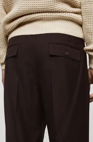 Mango Regular Fit Pleated Trousers