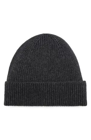 Mango MANGO Ribbed Beanie Dark Heather Grey