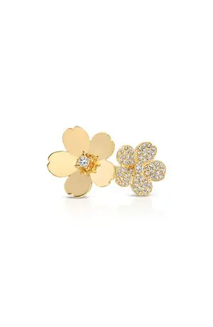 Ef Collection Double Cherry Blossom Diamond Ring