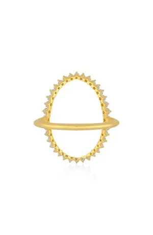 Ef Collection 14k Gold Diamond Oval Ring