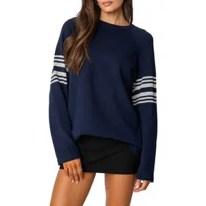 EDIKTED Contrast Stripe Oversized Sweater